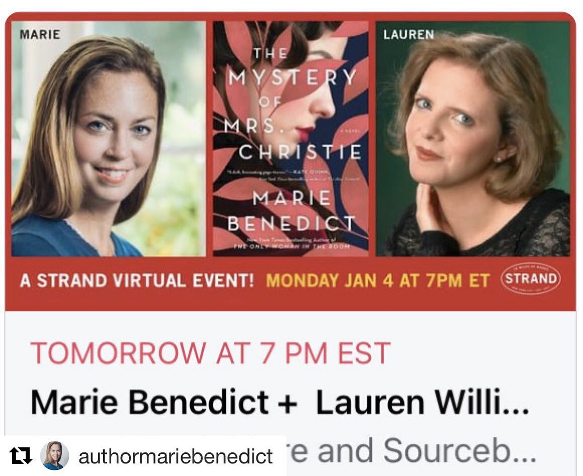 Event with Marie Benedict- Tonight! - Lauren Willig